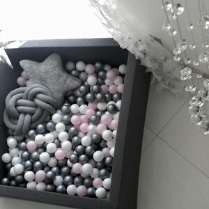 Large Square Ball Pit 400 Balls Included Gray, Pit Ball Kids, Pit Ball ...