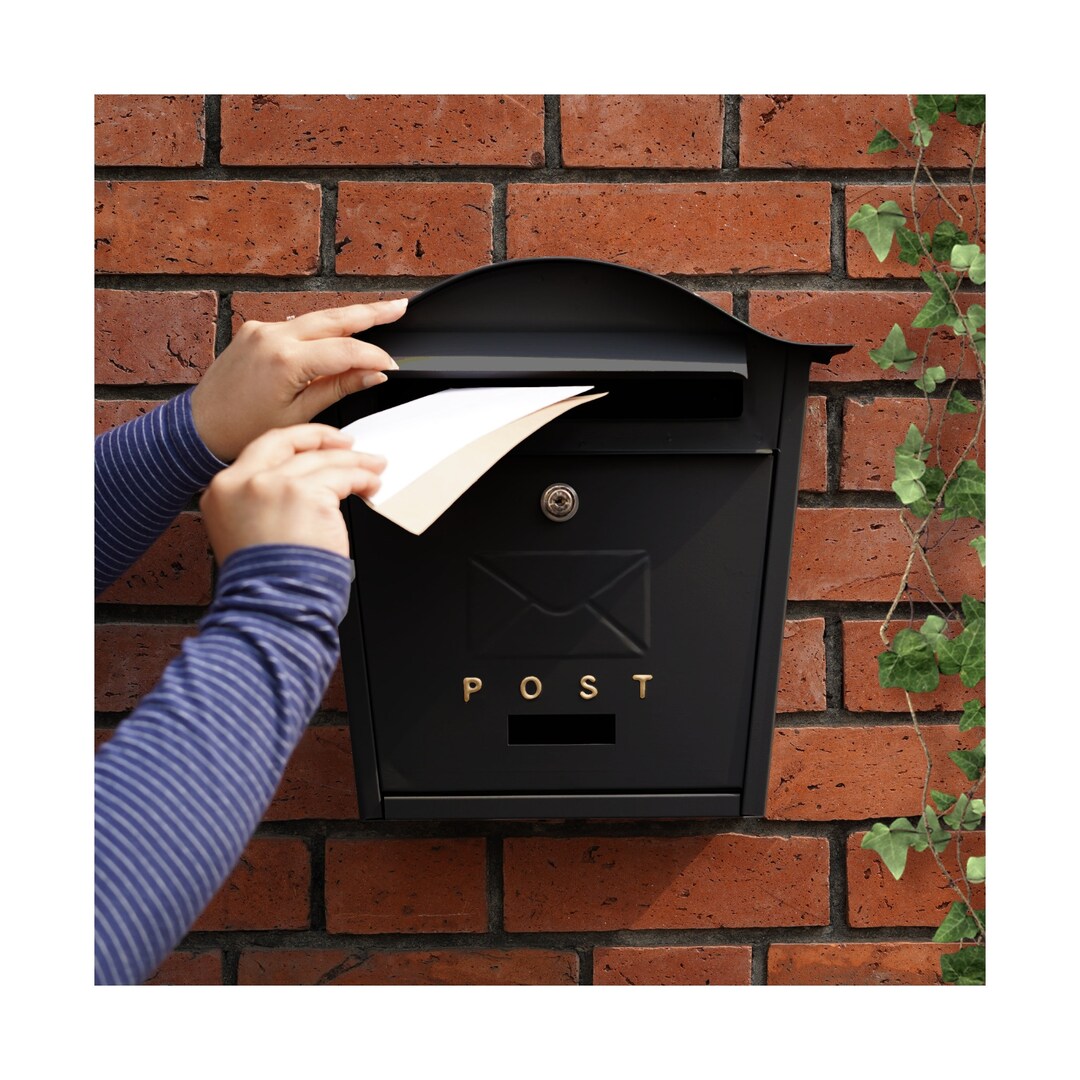 Wall Mounted Post Box Black, Simple Contemporary Design Mailbox With ...