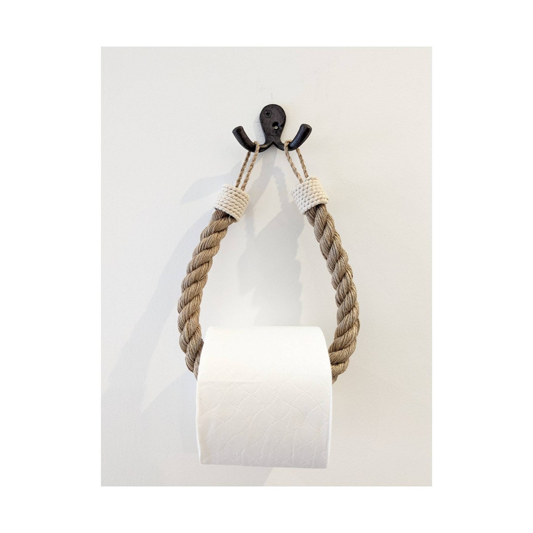 Retro Style Rope Toilet Roll Holder/towel Rail Bohemian Design, Jute ...