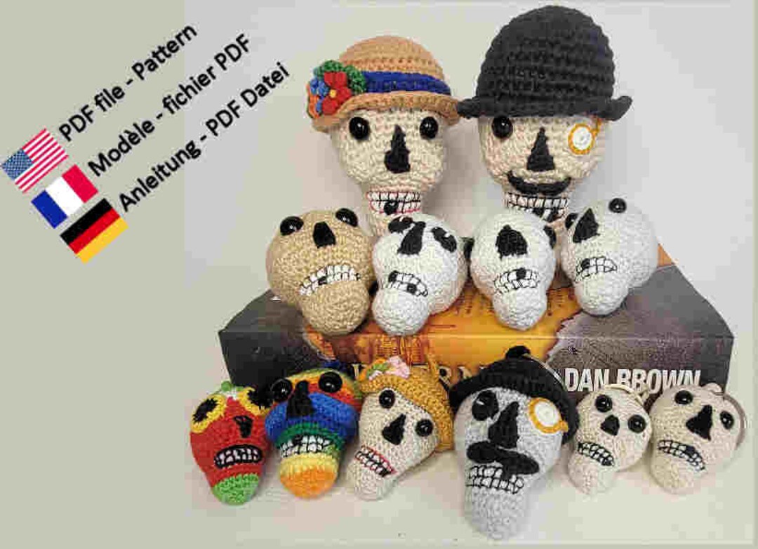 Crochet Skull Pattern, PDF File to Make Keychains or Figurines Yourself ...