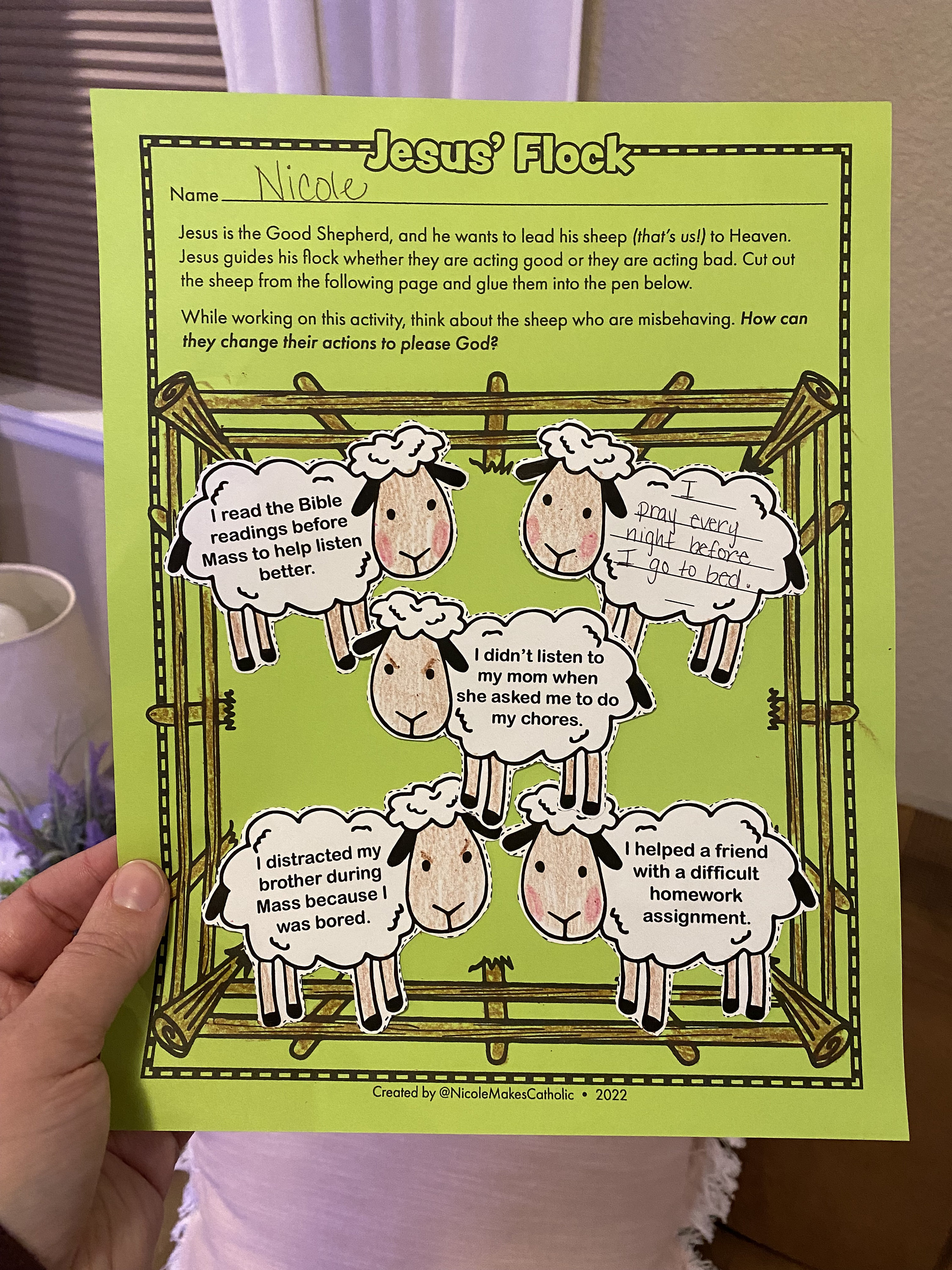 Printable Jesus' Flock Worksheet | Digital Download - Etsy