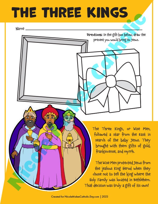 Printable the Three Kings Christmas Advent Children's Worksheet ...