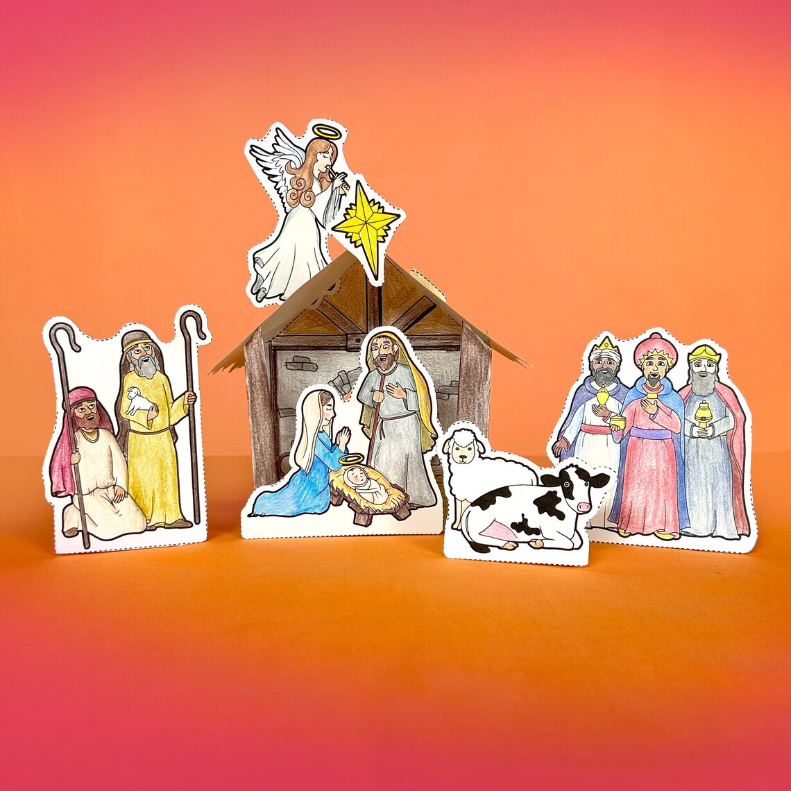 Printable 3D Christmas Nativity Scene Display Set Activity Paper ...
