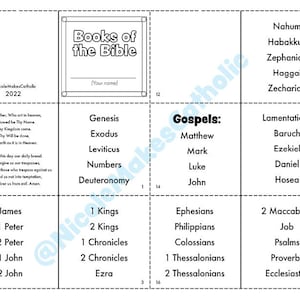 Printable Catholic Books of the Bible Mini Booklet | Digital Download ...
