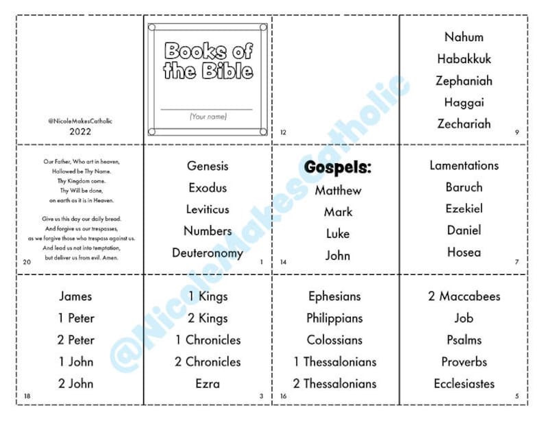 Printable Catholic Books of the Bible Mini Booklet | Digital Download ...