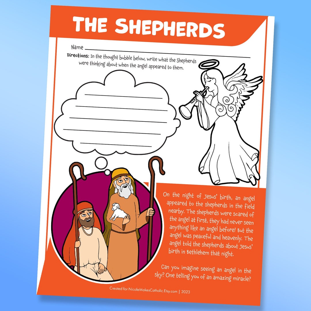 Printable the Shepherds Christmas Advent Children's Worksheet Activity ...