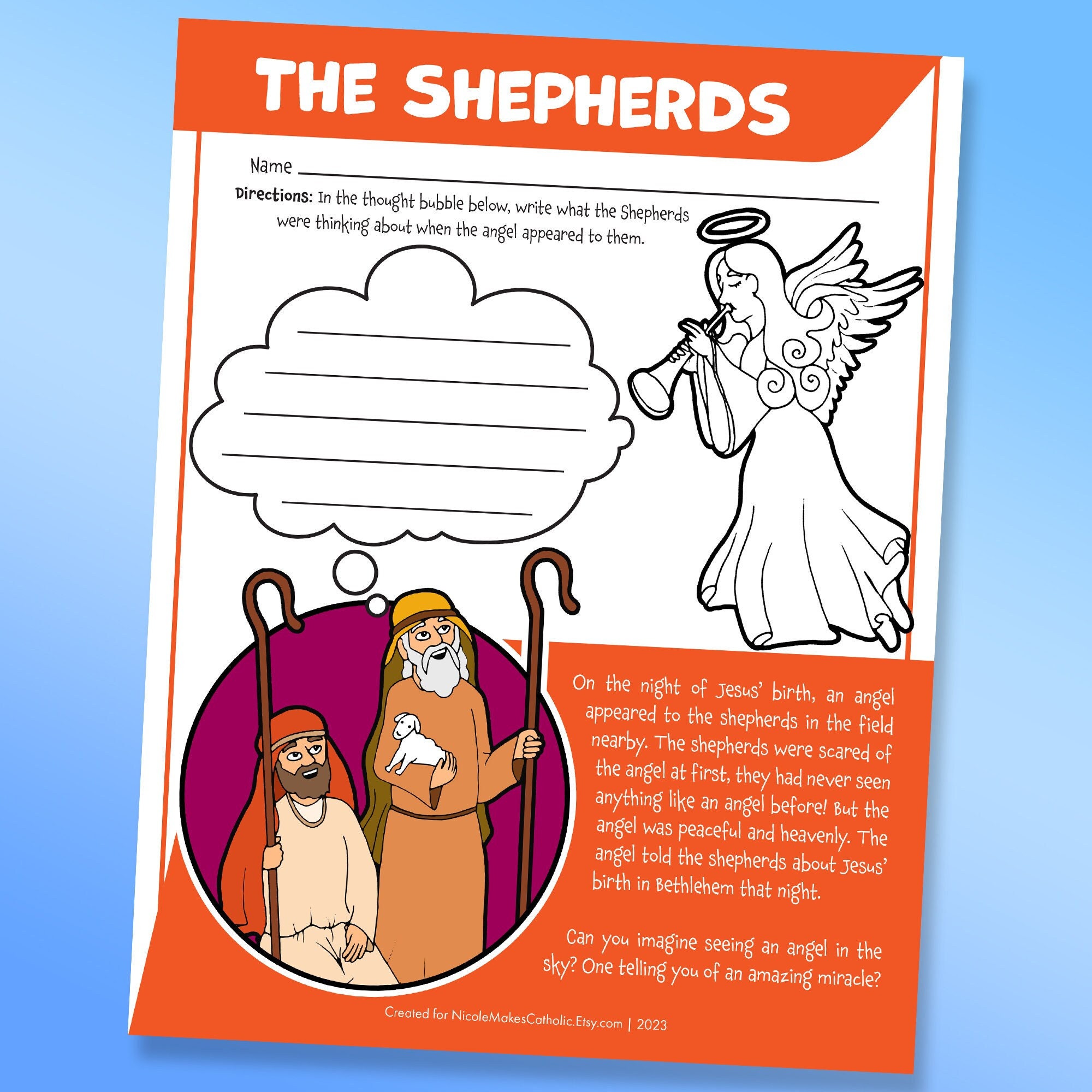 Printable the Shepherds Christmas Advent Children's Worksheet Activity ...