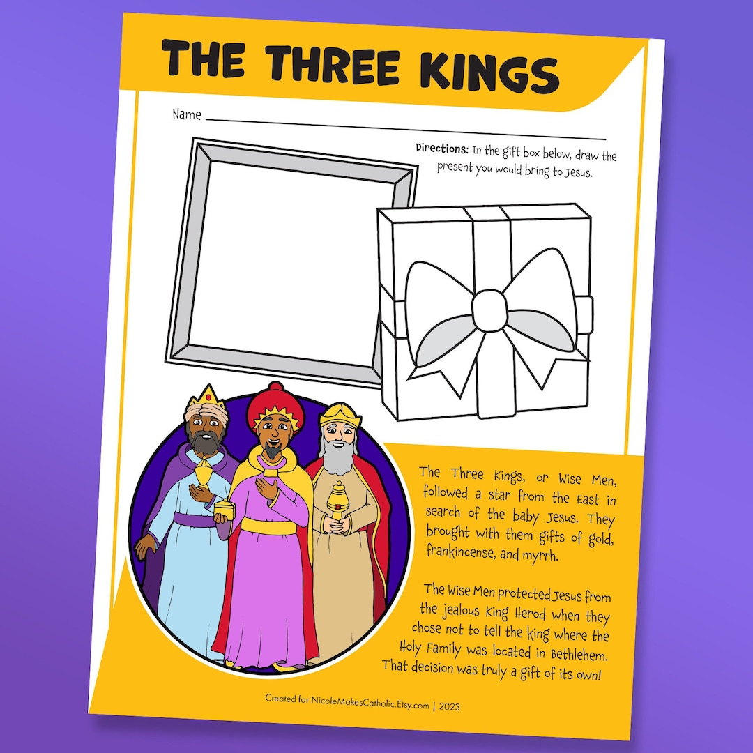 Printable the Three Kings Christmas Advent Children's Worksheet ...