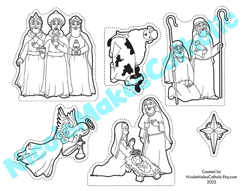 Printable 3D Christmas Nativity Scene Display Set Activity Paper ...