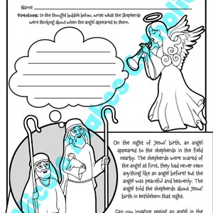 Printable the Shepherds Christmas Advent Children's Worksheet Activity ...