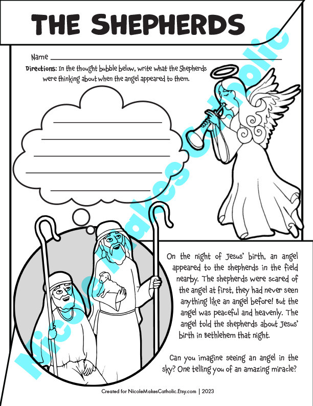 Printable the Shepherds Christmas Advent Children's Worksheet Activity ...