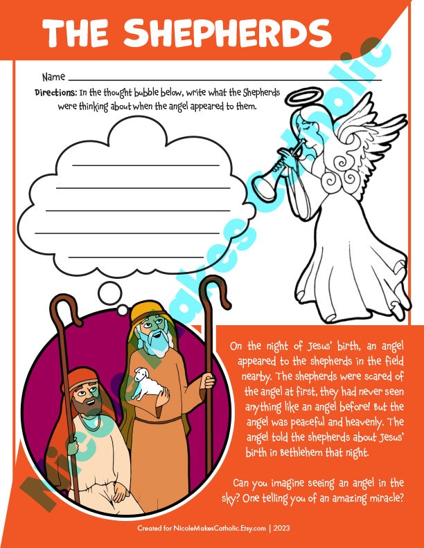 Printable the Shepherds Christmas Advent Children's Worksheet Activity ...