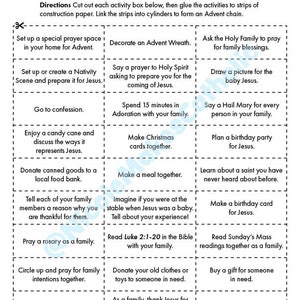 Printable Advent Family Activity Chain | Digital Download - Etsy