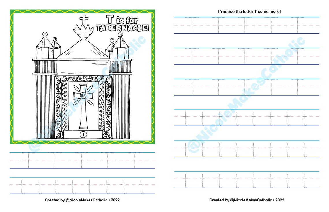 Printable Catholic Alphabet Tracing Booklet | Digital Download - Etsy