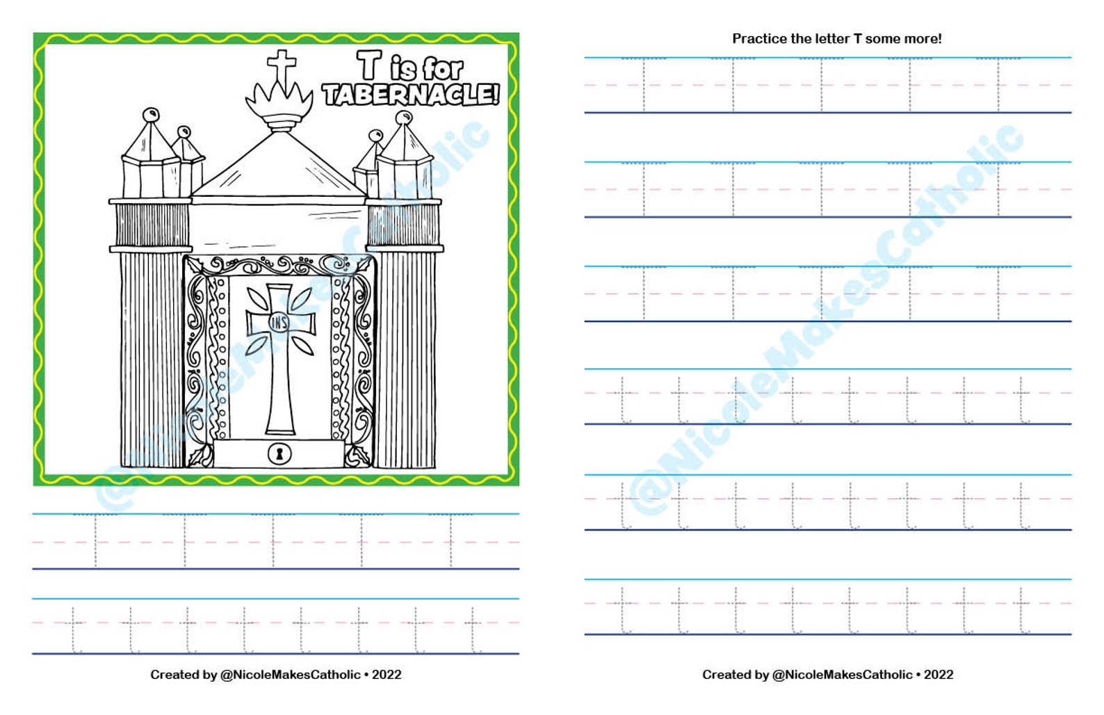 Printable Catholic Alphabet Tracing Booklet | Digital Download - Etsy