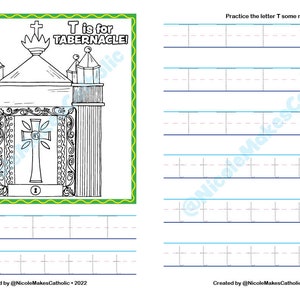 Printable Catholic Alphabet Tracing Booklet | Digital Download - Etsy