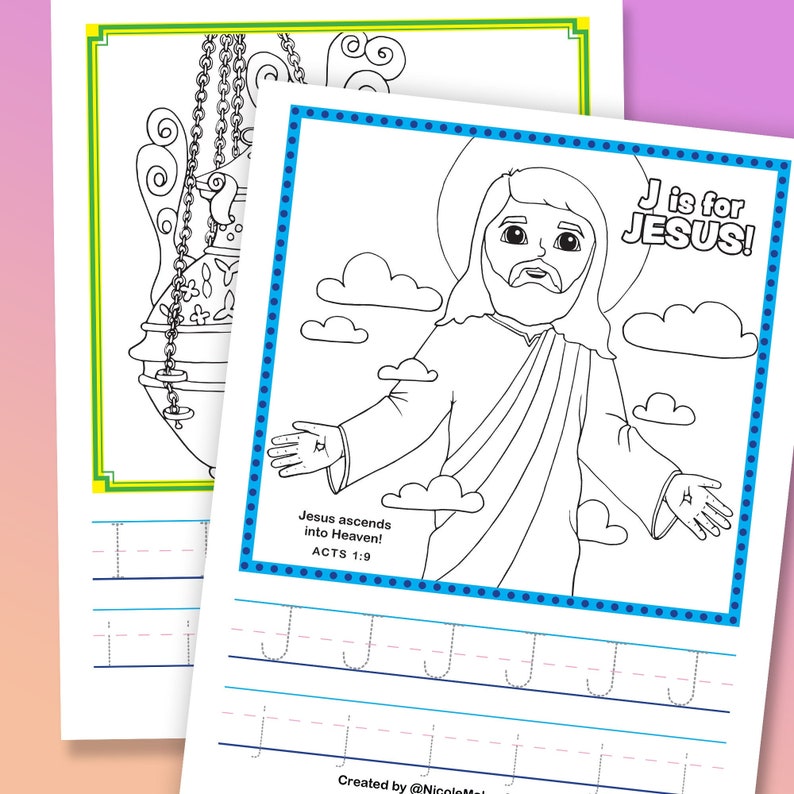 Printable Catholic Alphabet Tracing Booklet | Digital Download - Etsy