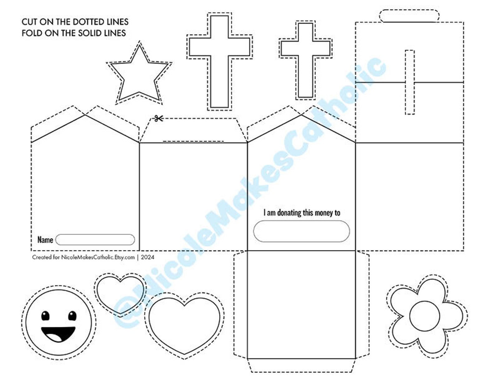 Printable Donation Box Paper Craft Activity | Digital Download - Etsy