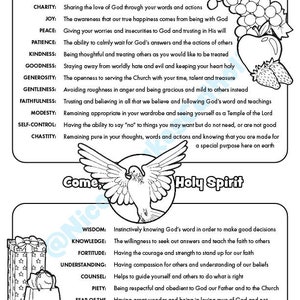 Printable Fruits and Gifts of the Holy Spirit Overview One Sheet ...
