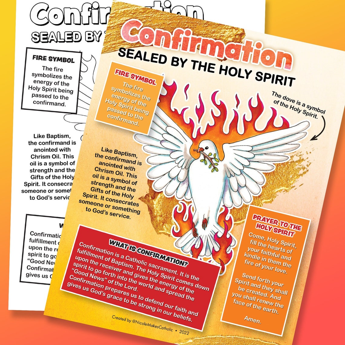 Printable Confirmation Full Color Fact Sheet | Digital Download - Etsy