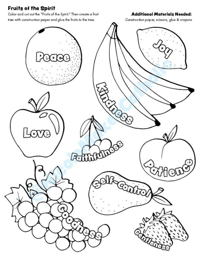 Printable Fruits of the Spirit Activity | Digital Download - Etsy