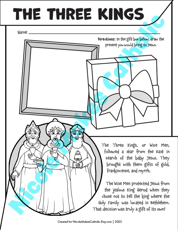 Printable the Three Kings Christmas Advent Children's Worksheet ...