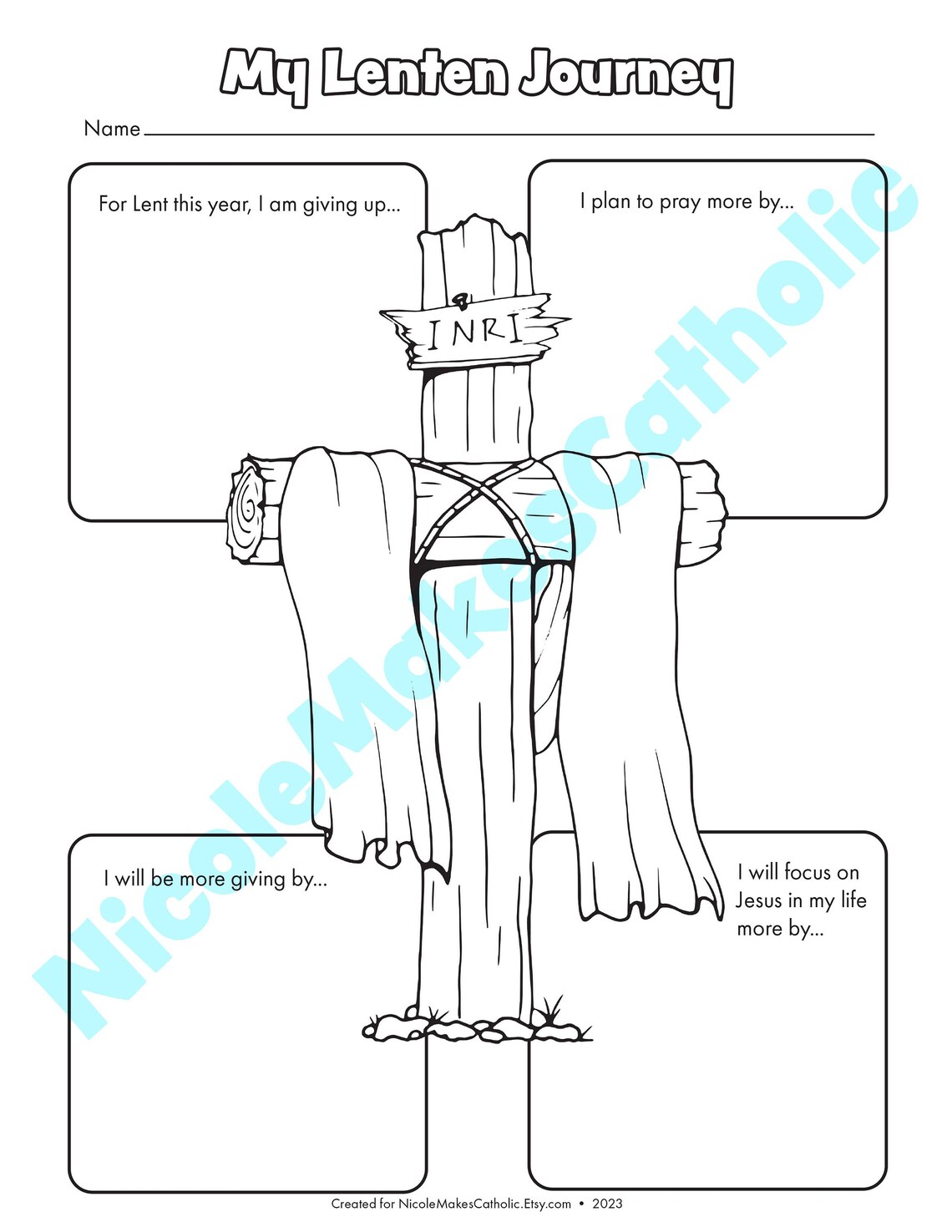 Printable Lent Journey Worksheet | Digital Download - Etsy