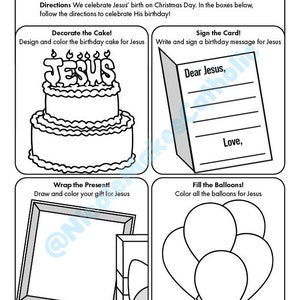Printable Christmas Jesus Birthday Worksheet | Digital Download - Etsy