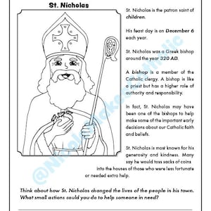 Printable Saint Nicholas Worksheet | Digital Download - Etsy