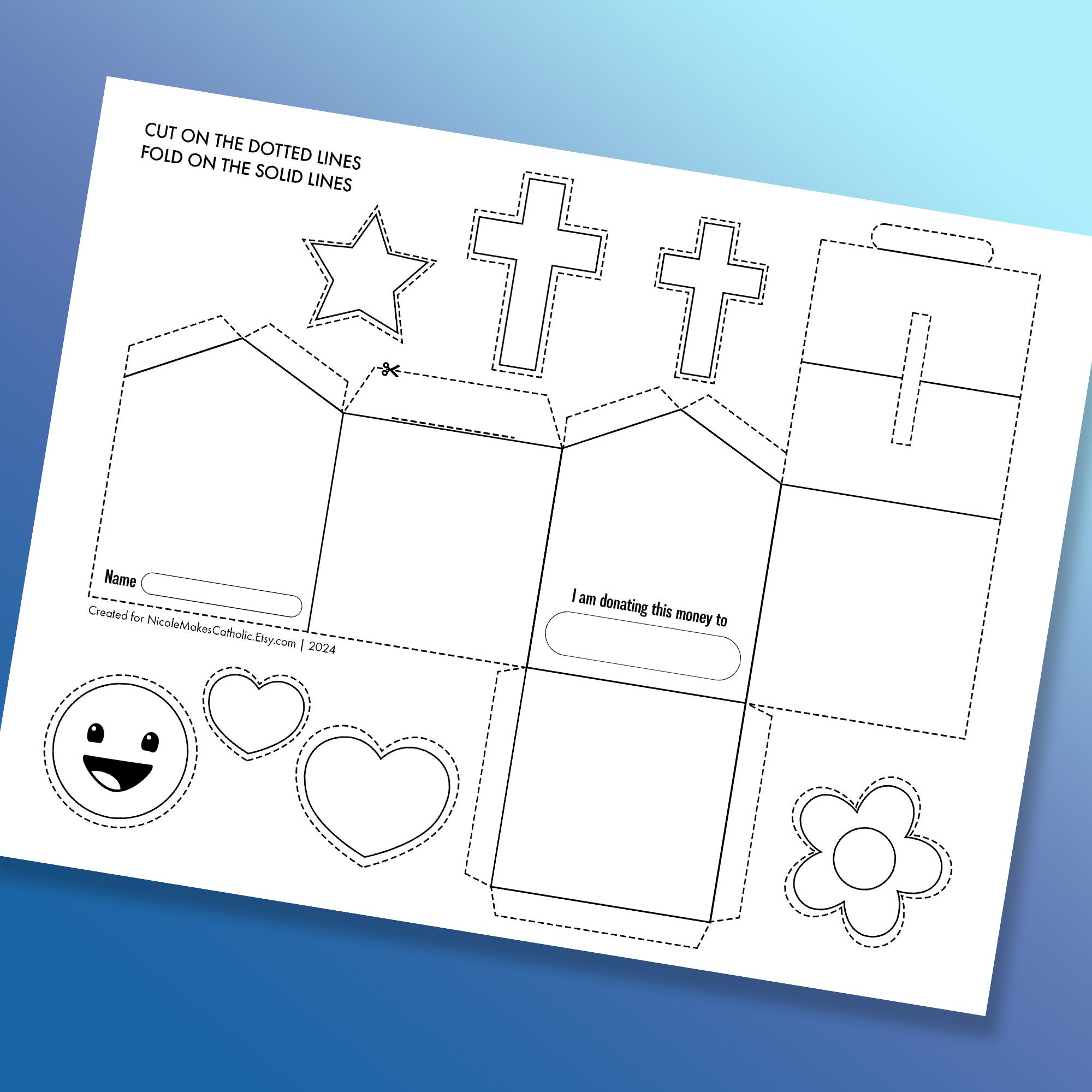 Printable Donation Box Paper Craft Activity | Digital Download - Etsy