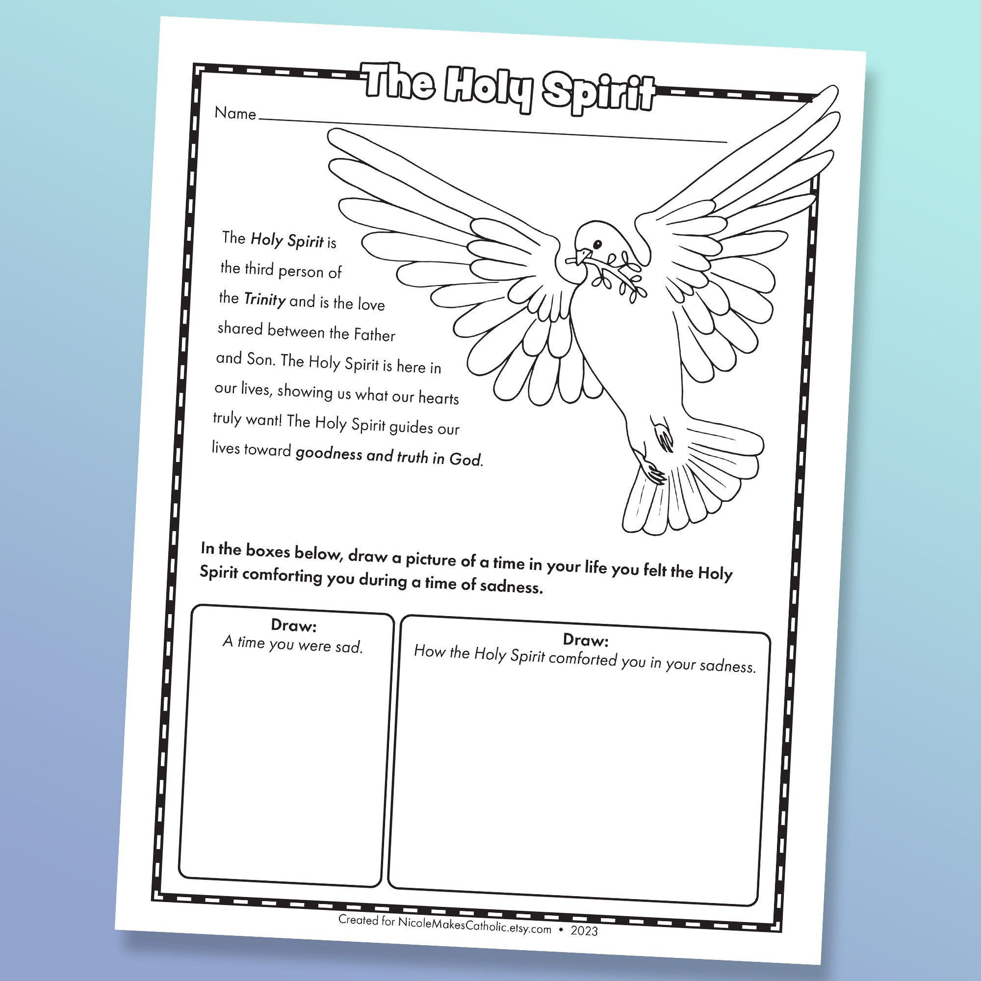 Holy Spirit Dove Coloring Page