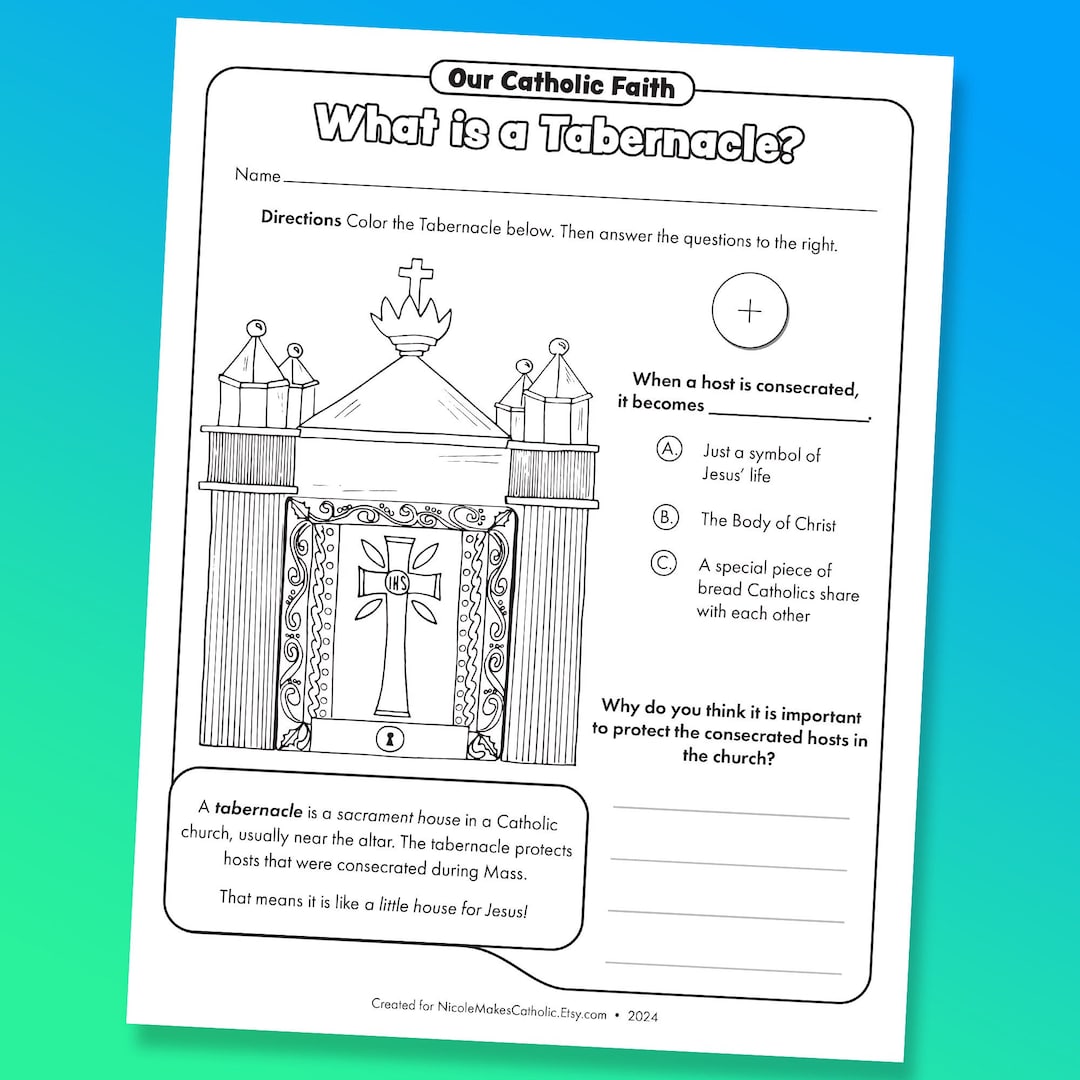 Printable Tabernacle Worksheet | Digital Download - Etsy