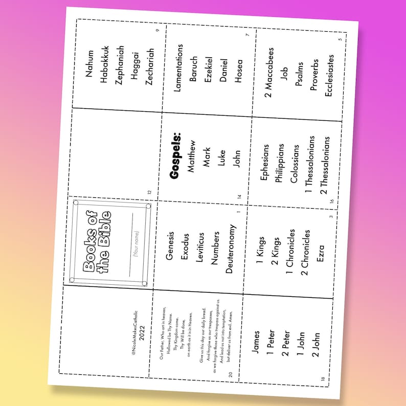 Printable Catholic Books of the Bible Mini Booklet | Digital Download ...