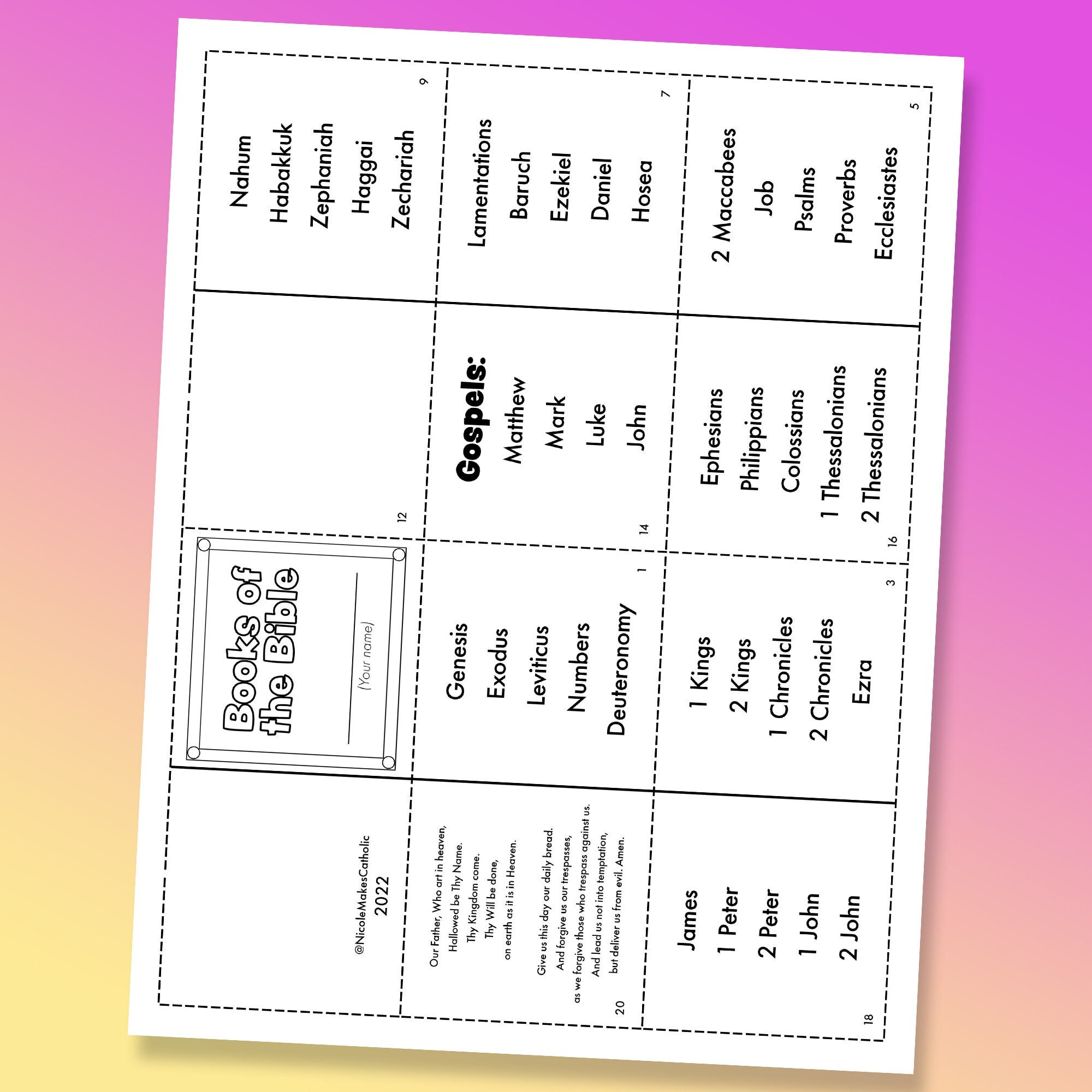 Printable Catholic Books of the Bible Mini Booklet | Digital Download ...