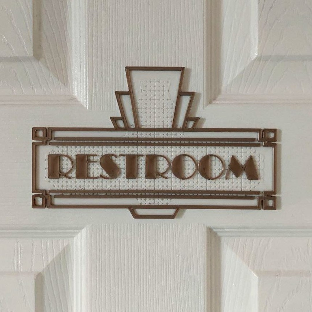 RESTROOM Home Art Decor Door Sign Personalized Plastic 3D Printed ...
