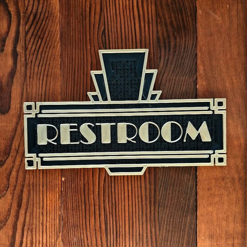 RESTROOM Home Art Decor Door Sign Personalized Plastic 3D Printed ...