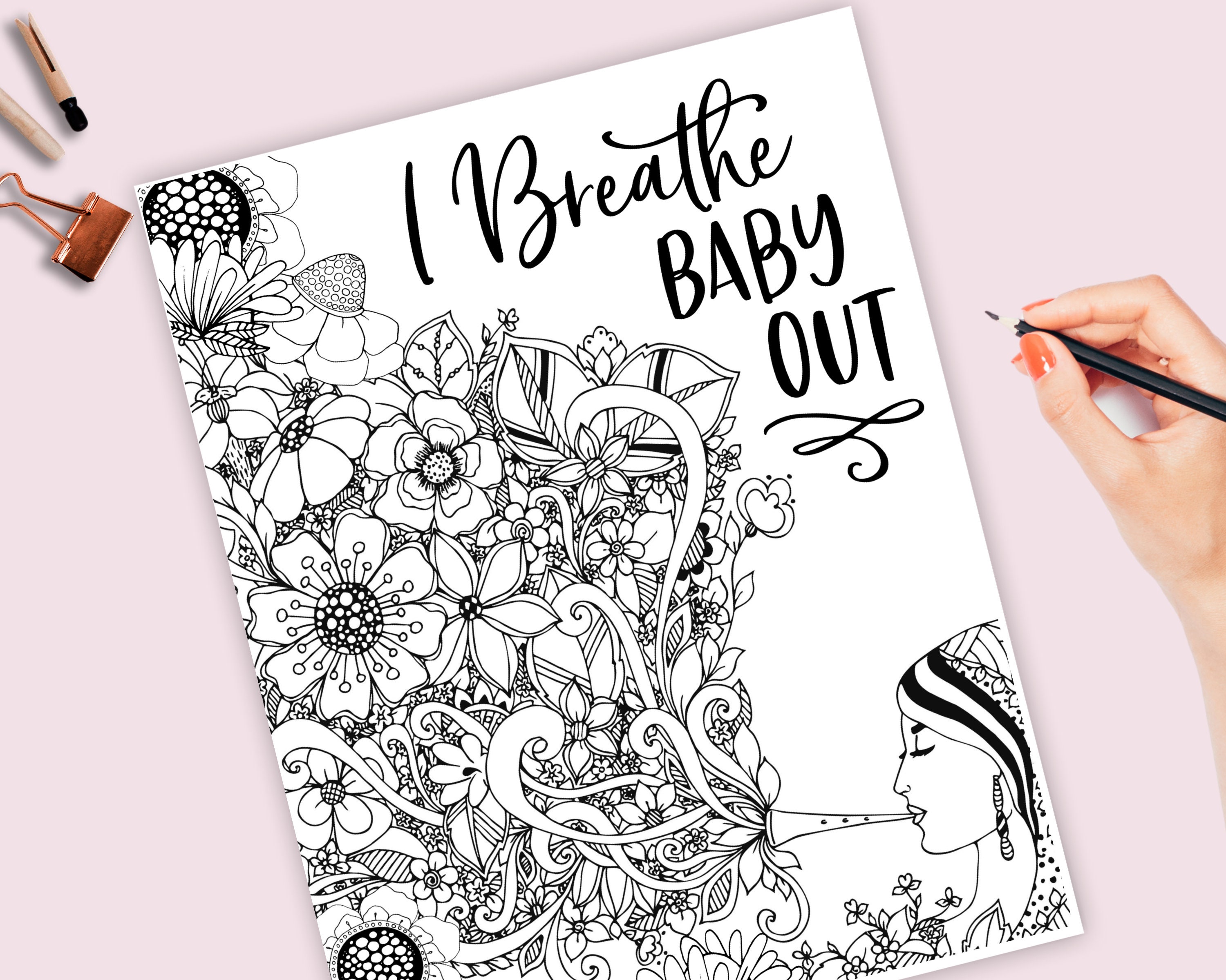 Birth Affirmation Coloring Pages | Pregnancy Coloring Pages - Etsy