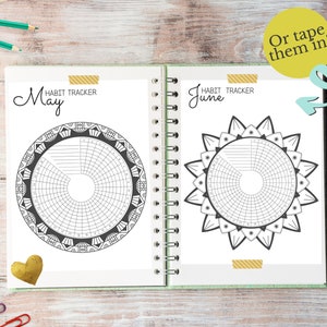 Mandala Monthly Habit Trackers - Etsy