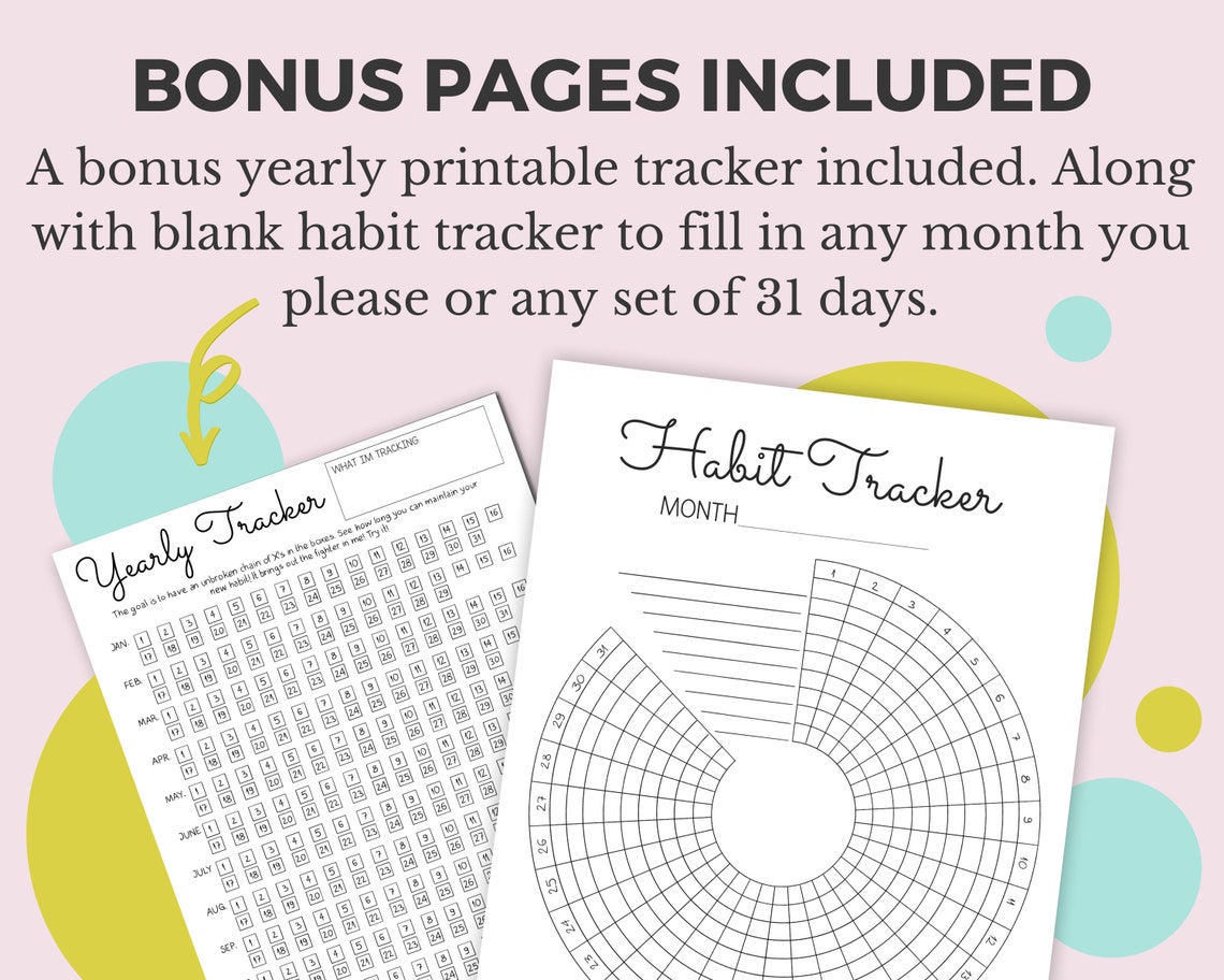 Mandala Monthly Habit Trackers | Etsy