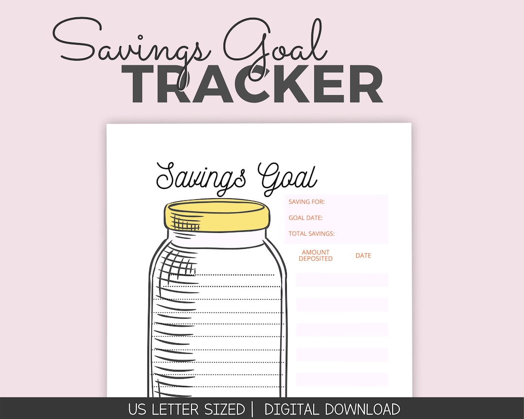 Savings Goal Tracker Printable - Etsy
