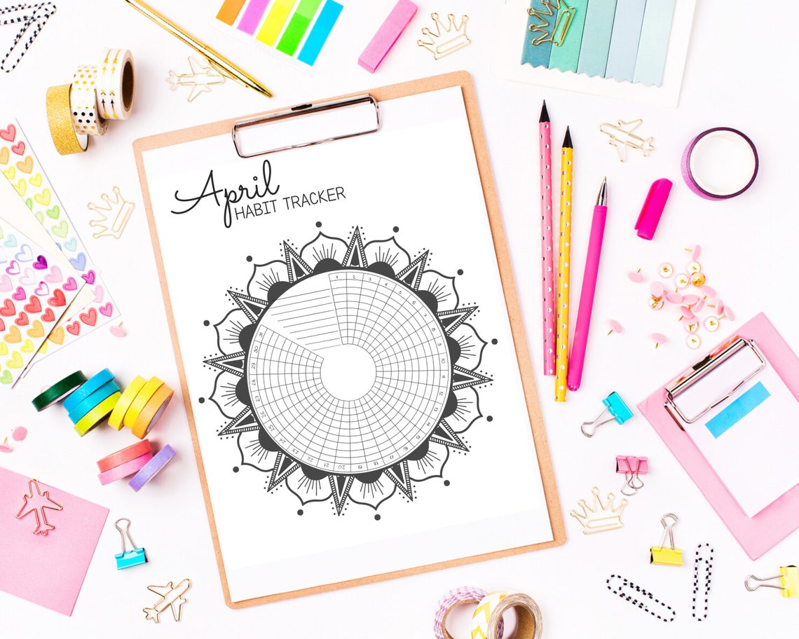 Mandala Monthly Habit Trackers | Etsy