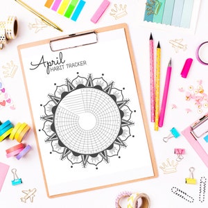 Mandala Monthly Habit Trackers - Etsy