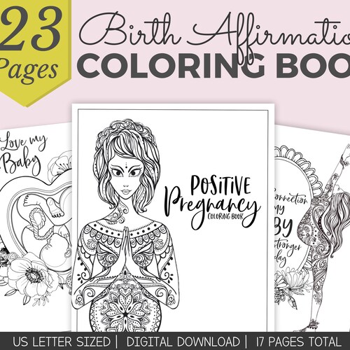Birth Affirmation Coloring Pages Pregnancy Coloring Pages - Etsy