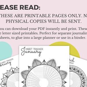 Mandala Monthly Habit Trackers - Etsy