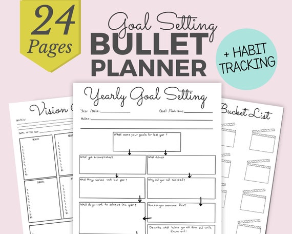 Bullet Planner Goal Setting & Habit Tracking Printables | Etsy