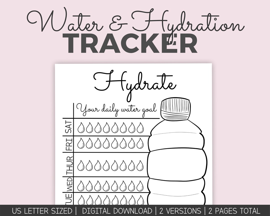 Water and Hydration Tracker Water Goal Tracker - Etsy