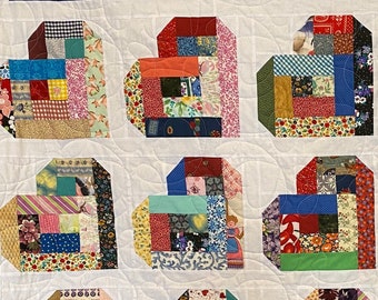Log Cabin Heart Quilt - Etsy