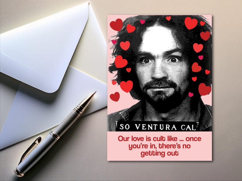 Dark Humor Love Card | Manson Mugshot Card | Digital Download Printable ...