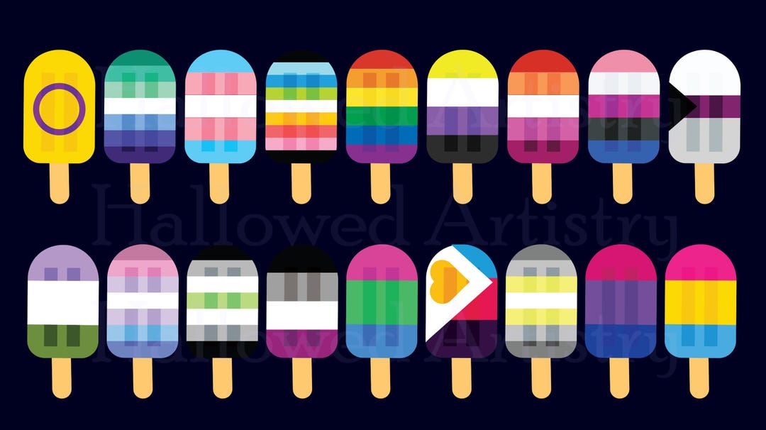 Pride Flag Popsicles | 18 Flag PNG Files, Digital Download, Vector ...