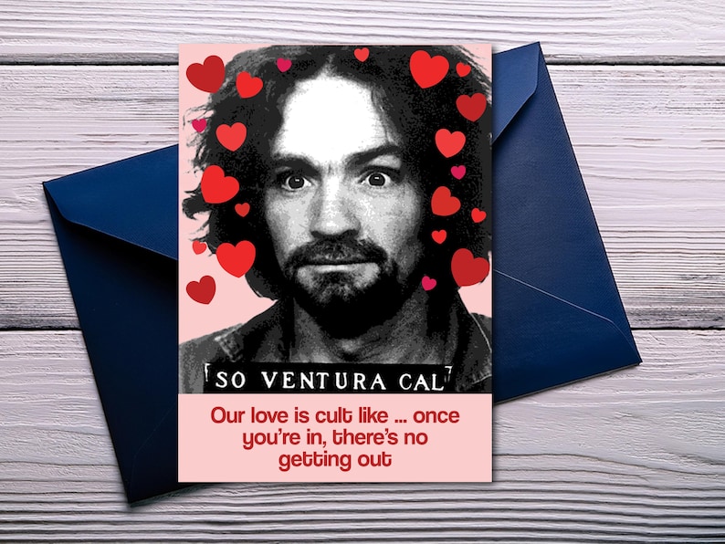 Dark Humor Love Card | Manson Mugshot Card | Digital Download Printable ...
